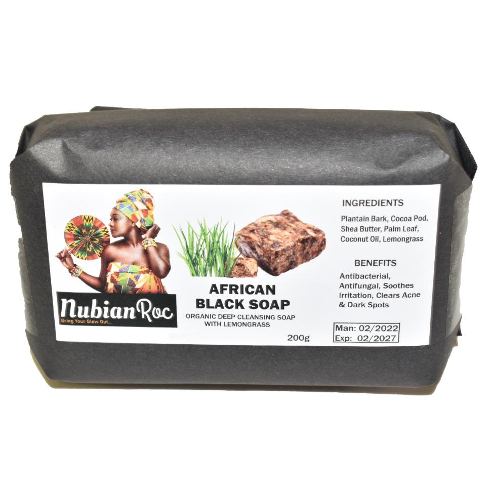 Nubian Roc Organic Raw African Black Soap with Lemongrass 230g – Edenvinne